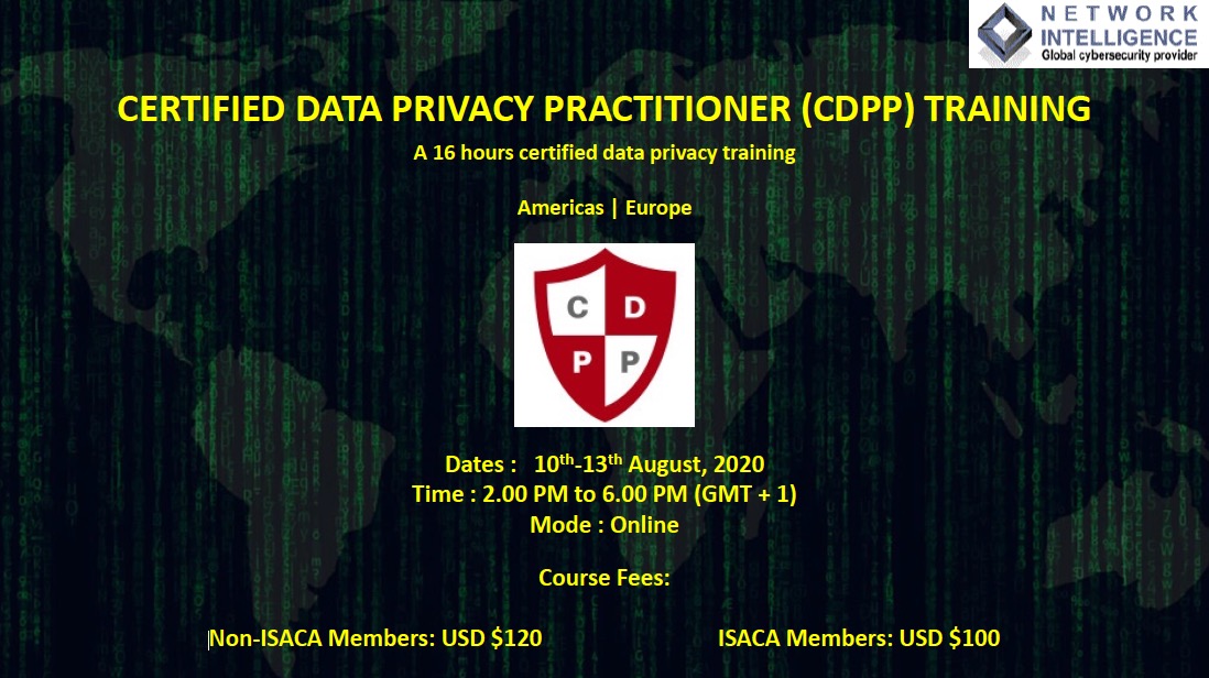 Certified Data Privacy Practitioner (CDPP) Training - Online 4 days (16 hours in total) - Engage
